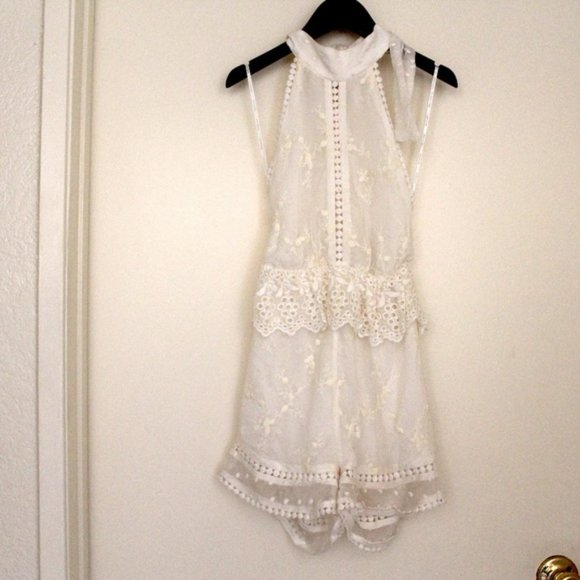 Zimmermann | Pants & Jumpsuits | Zimmerman Lace Silk Isadora Romper ...